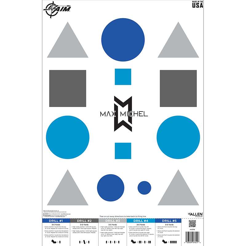 Allen EZ Aim Max Michel Course of Fire Training Target, A-2 Paper ...
