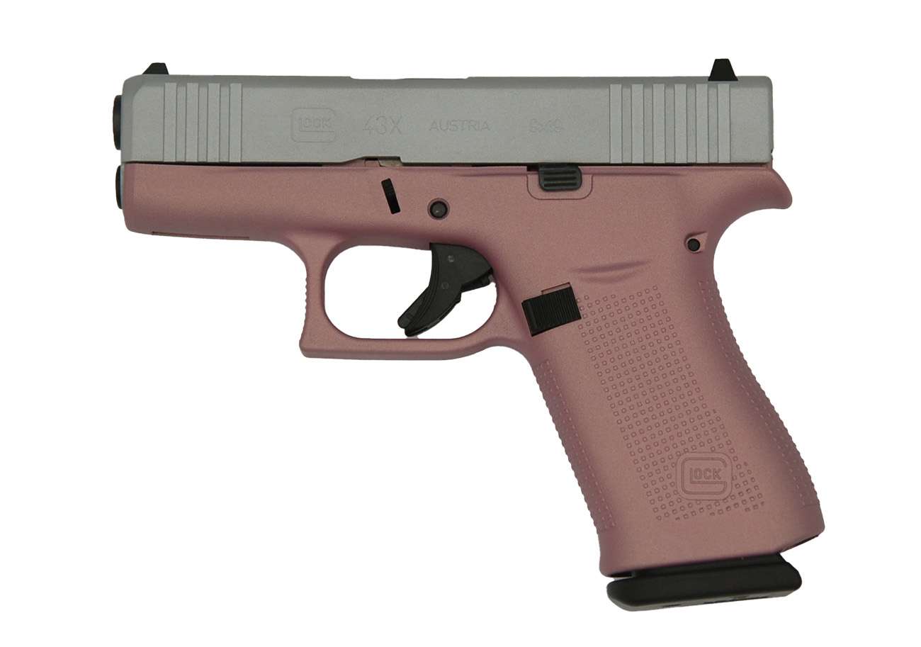GLOCK 43X 9MM PINK CHAMP/SILVER | BattleHawk Armory