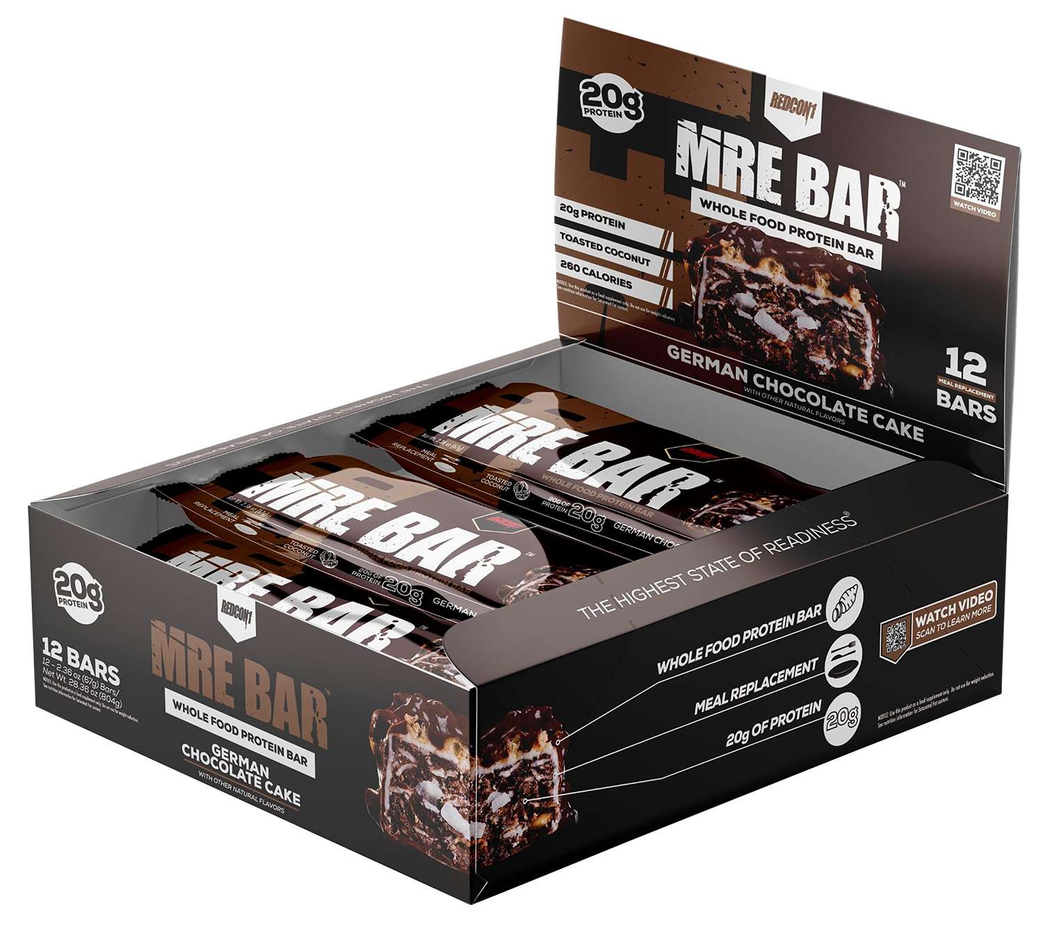 Redcon1 RC1MREBGCC12 MRE Protein Bar German Chocolate Cake 12 Pack ...