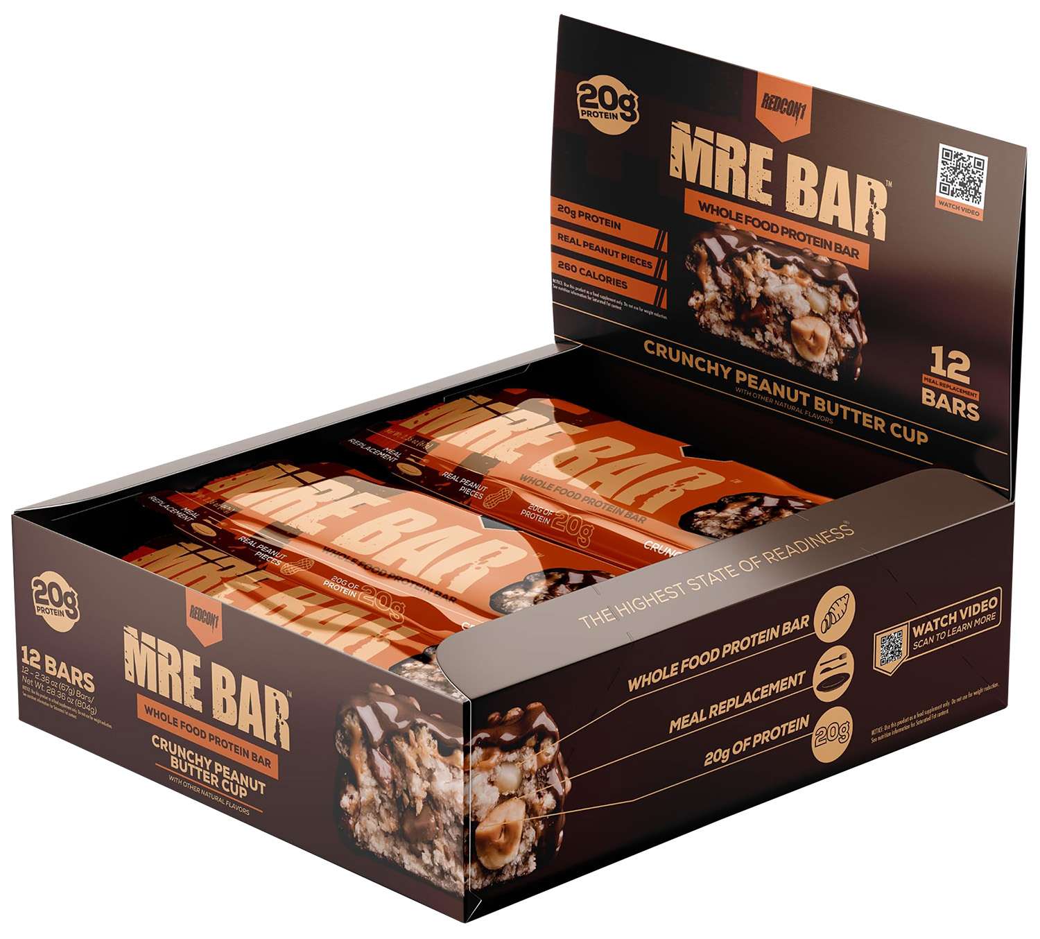 Redcon1 RC1MREBCPBC12 MRE Protein Bar Crunchy Peanut Butter Cup 12 Pack ...