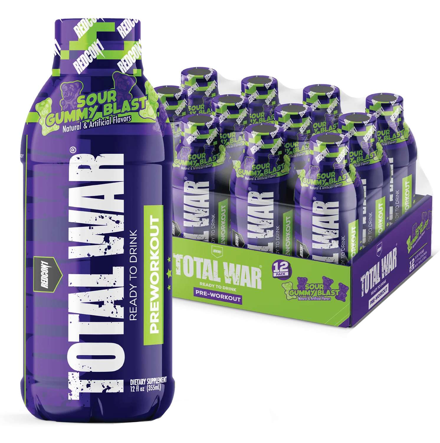 Redcon1 RC1TWRTDSGB-12 Total War Ready to Drink Sour Gummy 12 Pack ...