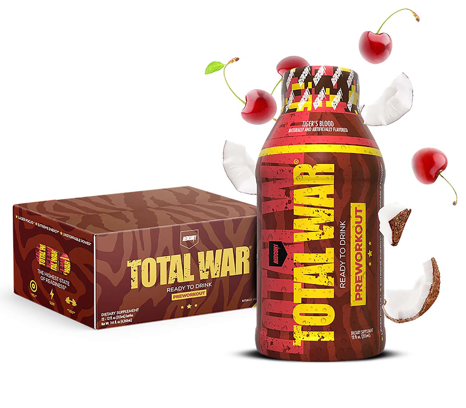 Redcon1 RC1TWRTDTB12 Total War Ready to Drink tigers Blood 12 Pack ...