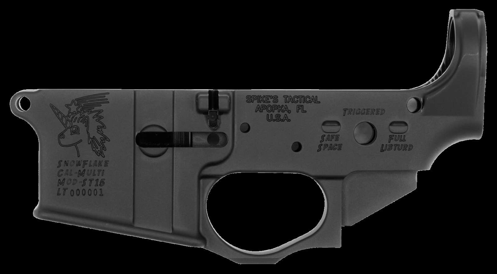 SPIKES TACTICAL STRIPPED LOWER RECEIVER MULTI CAL SNOWFLAKE--COSMETIC ...