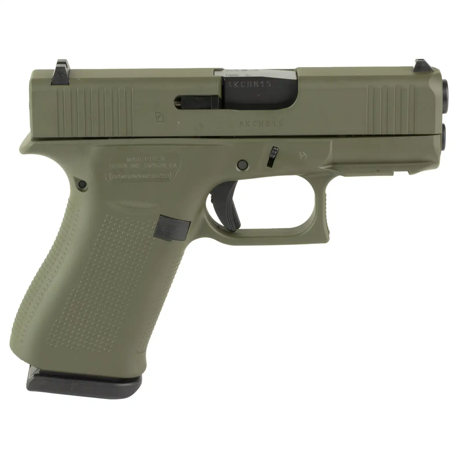 GLOCK 43X 9MM 10RD OD GREEN FRT RAIL | Larry's Pistol & Pawn