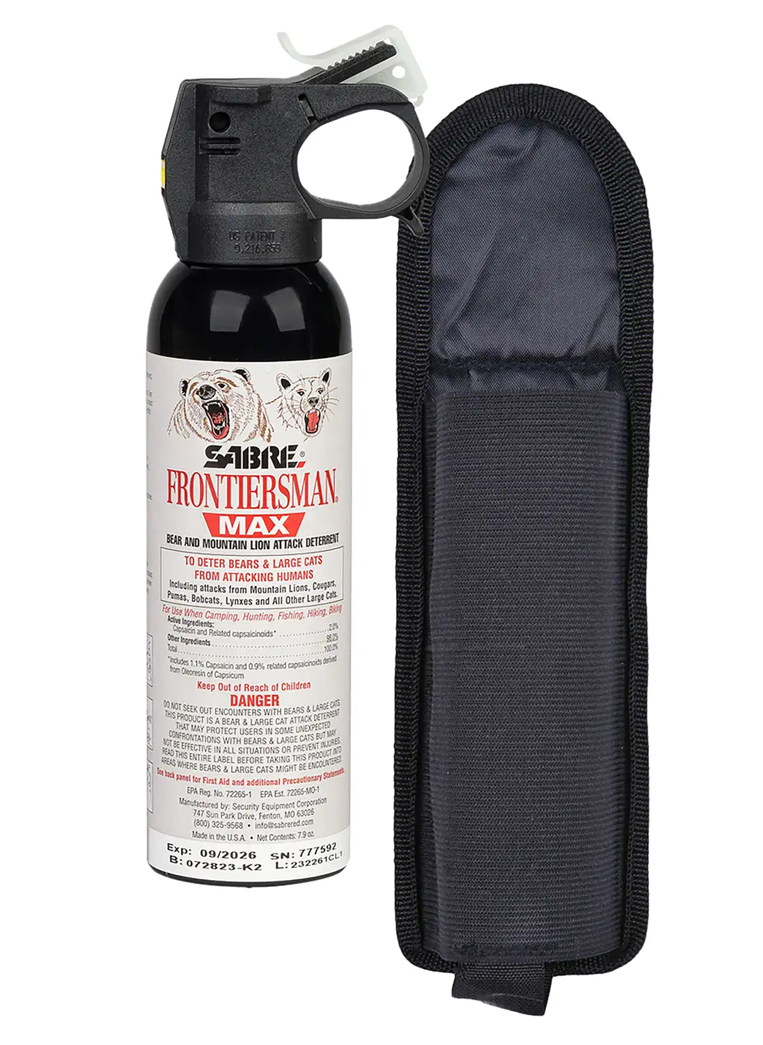 SABRE FRONTIERSMAN MAX Bear & MT Lion attack deterrent 7.9oz, Glow-in ...