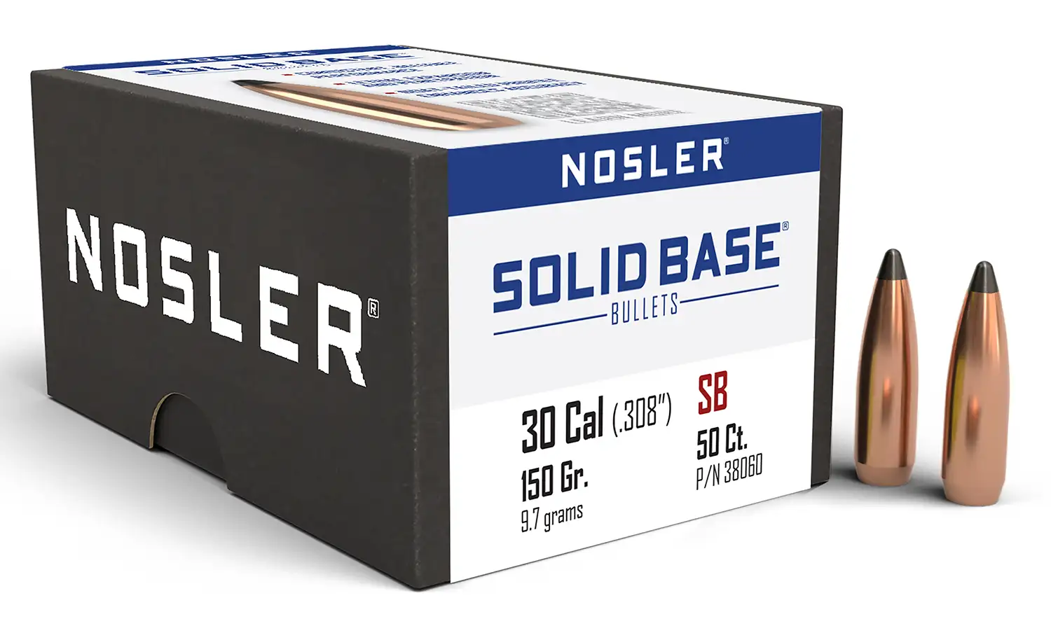 Nosler 38060 Solid Base 30Cal 150gr Soft Point 50CT | Locked & Loaded ...
