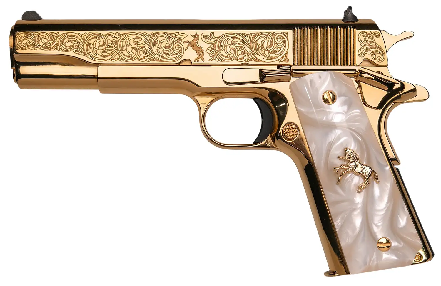 CNC CNCMIDAS COLT 1911 38 24KT GLD PEARL GRP | Center Mass, Inc