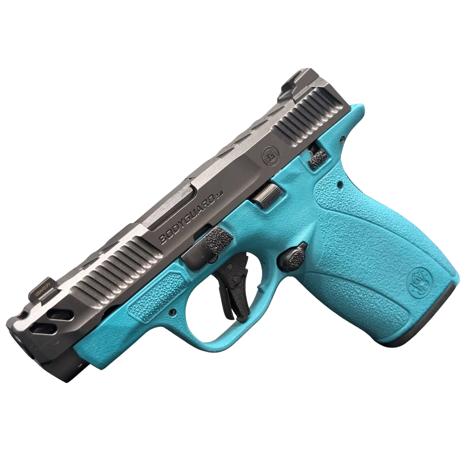 SMITH & WESSON PC BODYGUARD 2.0 CARRY COMP AZTEC TEAL FRM 380ACP PISTOL ...