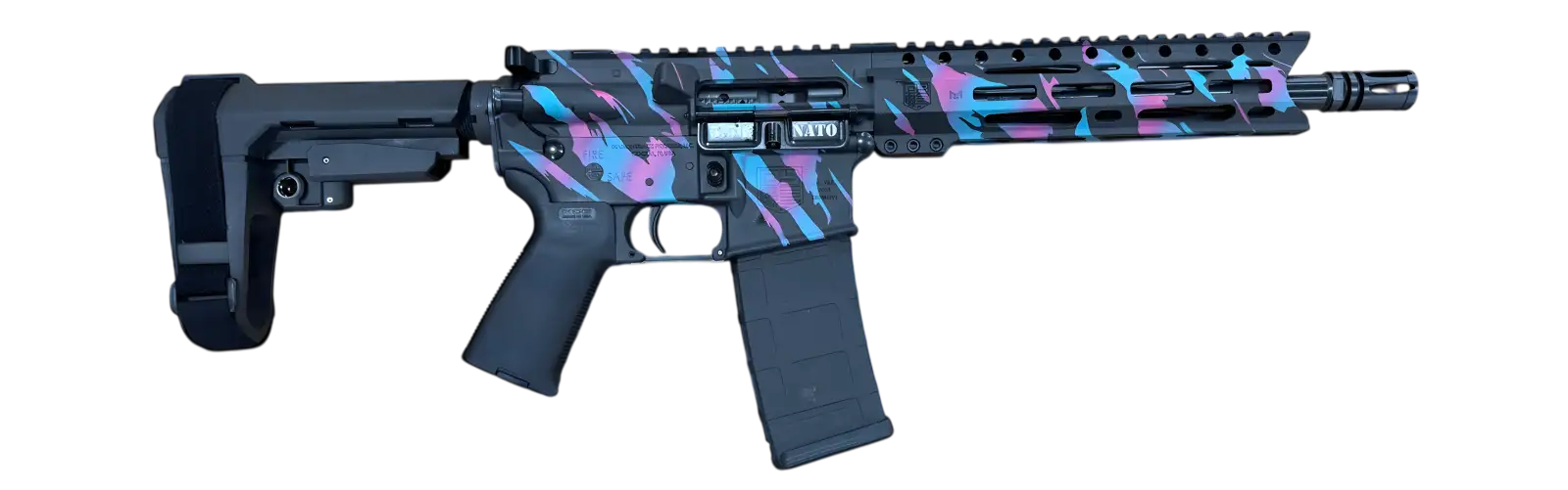 DIAMONDBACK DB15 MIAMI TIGER STRIPE 5.56 10" PISTOL W/SBA3 BRACE 30RD ...
