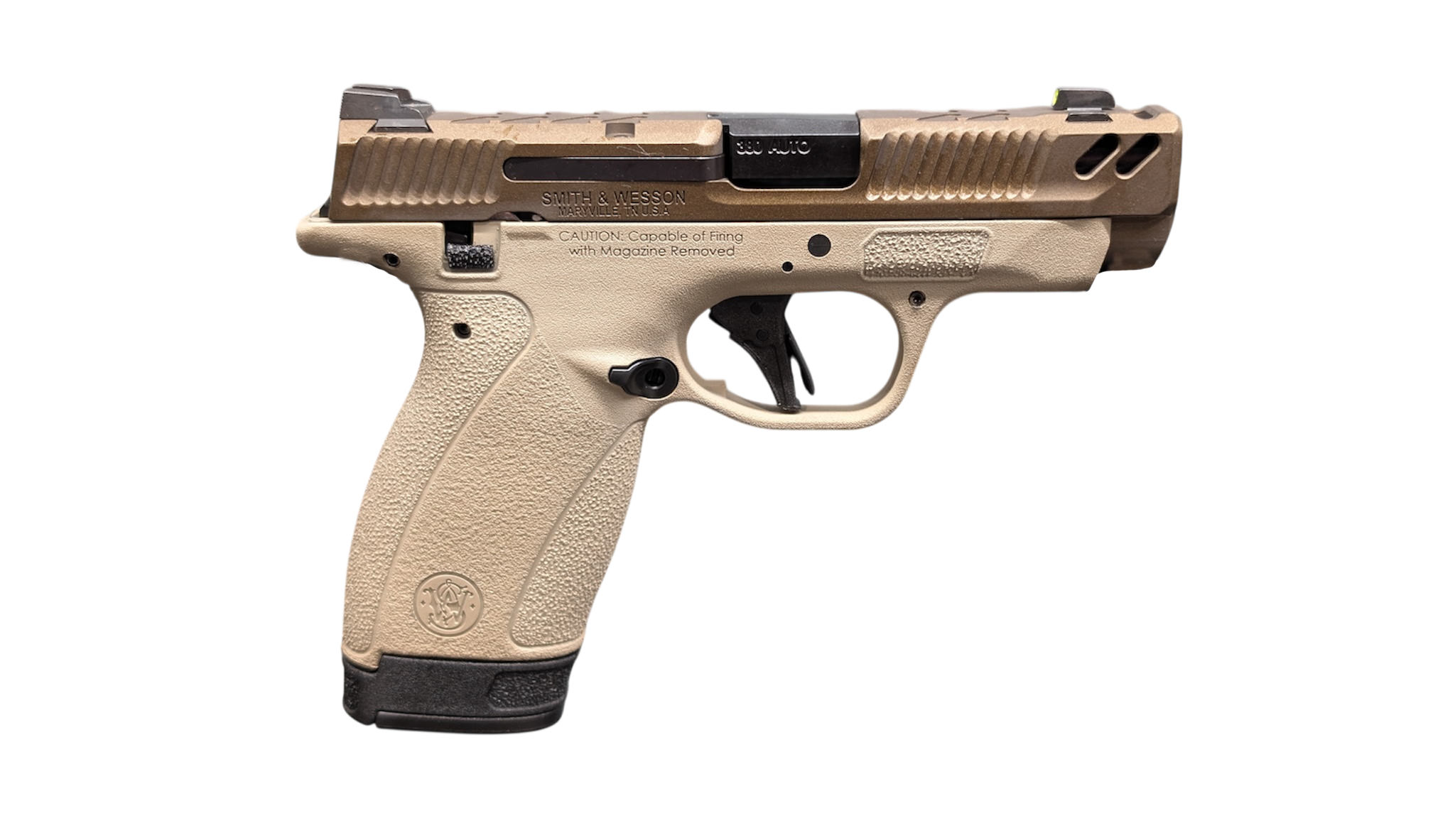 SMITH & WESSON PC BODYGUARD 2.0 CARRY COMP TWO TONE TAN 380ACP PISTOL 3 ...