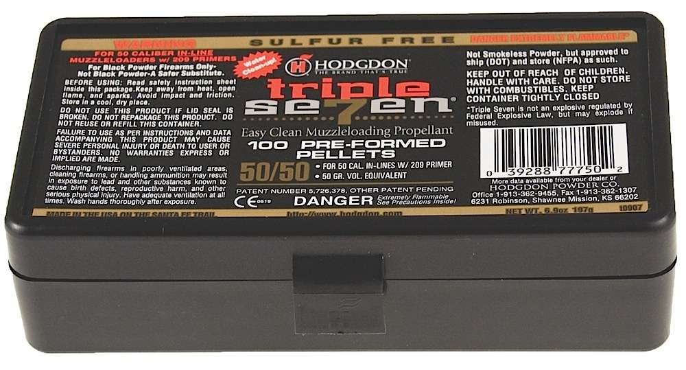 HODGDON TRIPLE SEVEN 50GR PELLETS .50 CALIBER 100 PACK | Monadnock Firearms