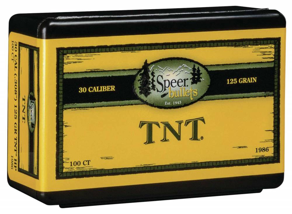 Speer 1986 TNT 30 Cal 308 125 Gr Jacketed Hollow Point JHP 100 Per Speer 1986 TNT 30 Cal 308 125 Gr Jacketed Hollow Point JHP 100 Per