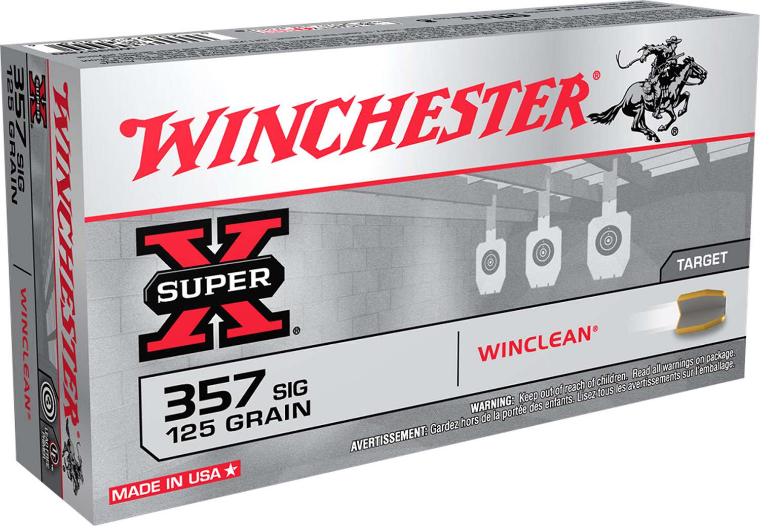 Winchester Ammo WC357SIG Super-X 357 Sig 125 gr Brass Enclosed Base 50 ...