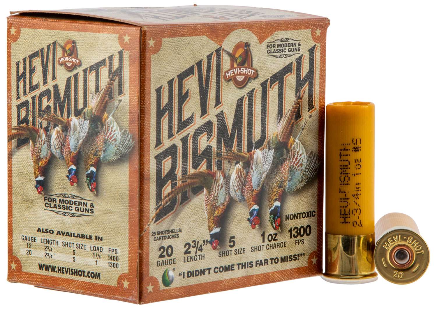 Hevishot 17715 Hevi Bismuth Upland 20 Gauge 2 75 1 Oz 5 Shot 25 Bx 10