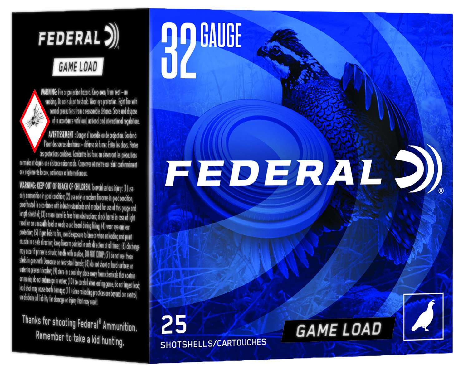 FEDERAL N1328 GAMESHOCK FLD 32 2 5 1 2OZ 25rd Box BattleHawk Armory