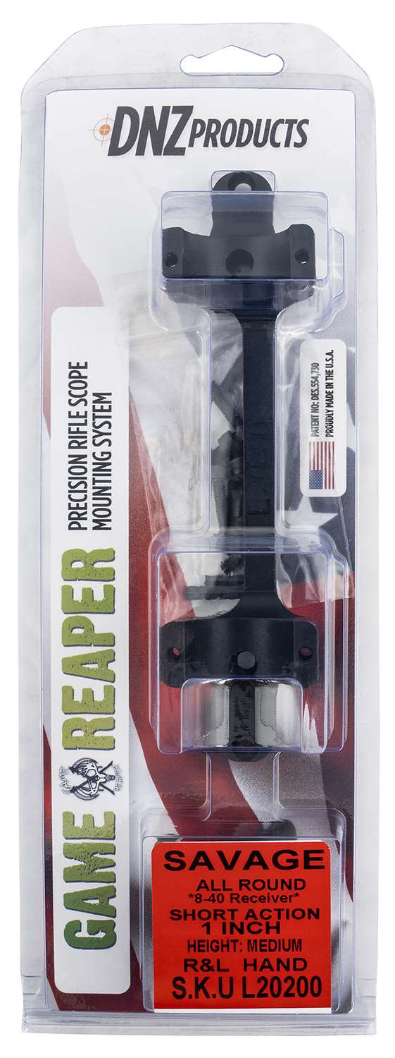 DNZ Game Reaper Scope Mount Ring Combo Matte Black Savage Round dnz-game-reaper-scope-mount-ring-combo-matte-black-savage-round