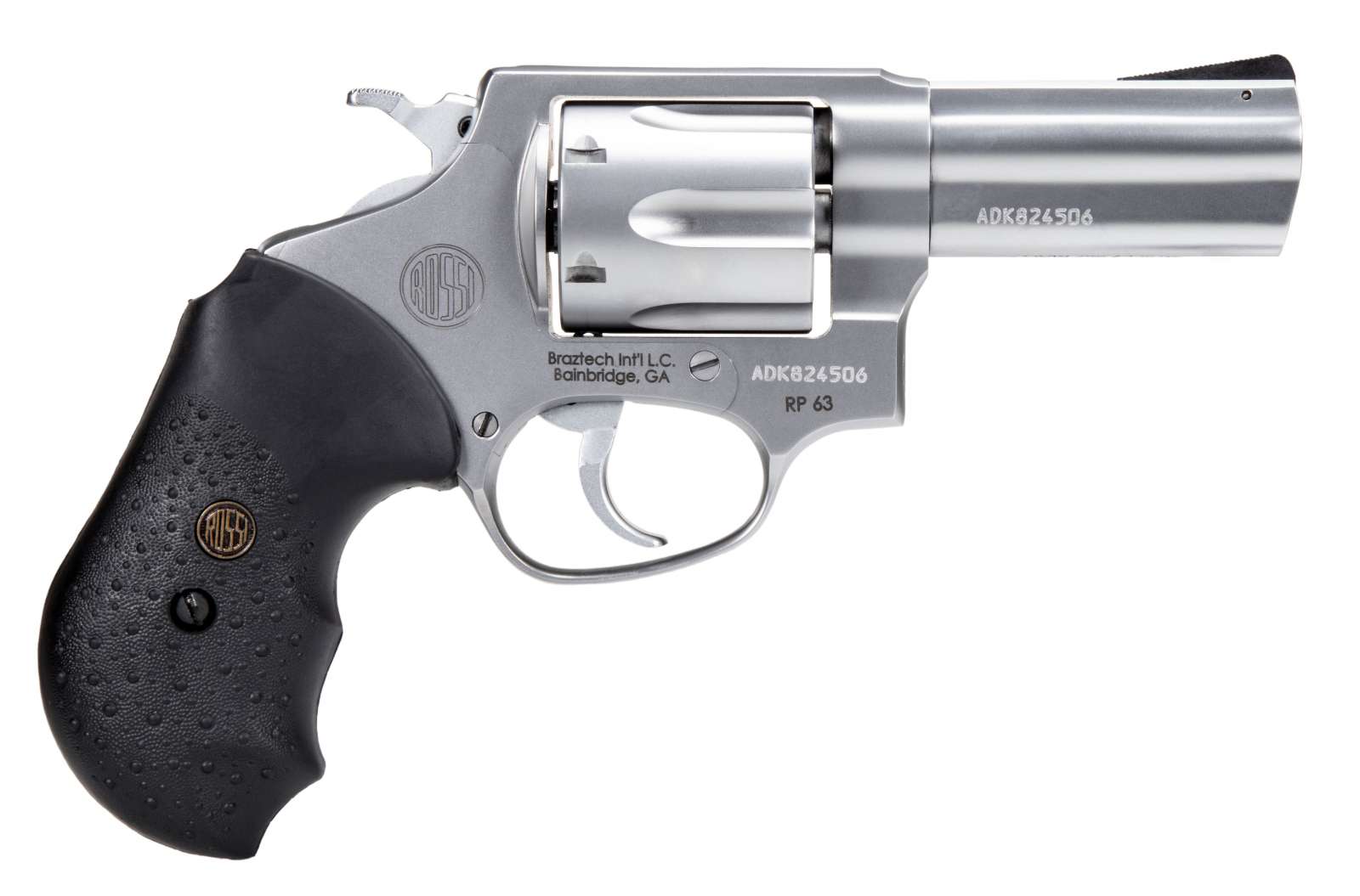 Rossi RM63 Revolver - Stainless | .357 Mag | 3" Barrel | 6rd | Rubber ...